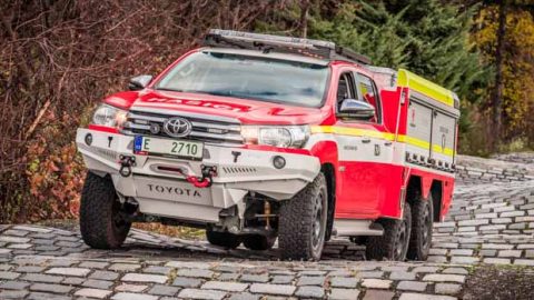 Six-wheeled Toyota Hilux revealed as EV fire-fighting truck - Chasing Cars